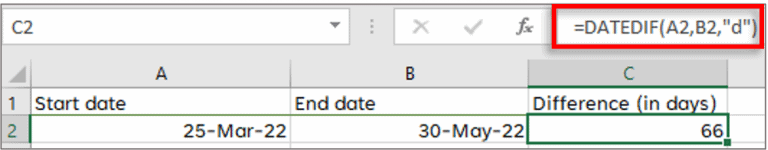 How to Calculate the Difference Between Two Dates in Excel