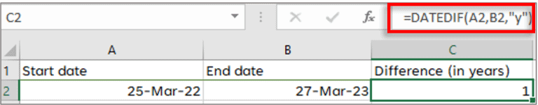 How to Calculate the Difference Between Two Dates in Excel